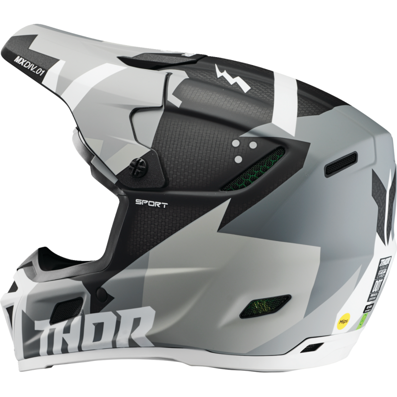 Reflex Sport Brave Helmet - Carbon Gray/White — Motorsports HQ