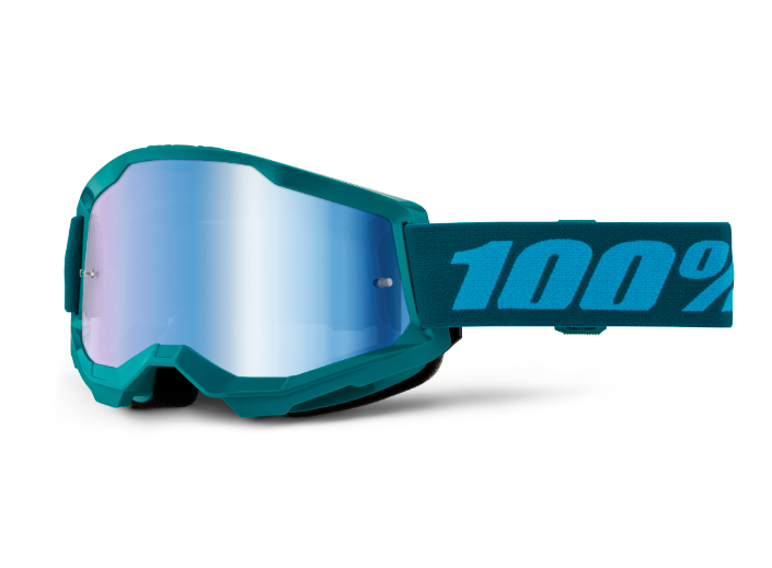 100% STRATA 2 GOGGLE STONE - MIRROR BLUE LENS — Motorsports HQ